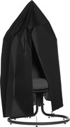 Voděodolný a větruodolný potah na závěsné křeslo Outsunny s zipem 210D Oxford pro závěsné křeslo a houpací síť Ø115 x 190H cm Černý | Aosom