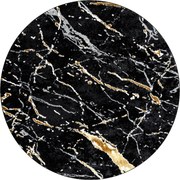 Dywany Łuszczów, Kusový koberec Allure 1963 black/gold kruh, 200x200 (průměr) kruh, černá, kancelář