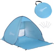Outsunny beach shell pop up stan 200x150x119cm rychlé automatické stavění z polyesteru v modré barvě pro perfektní dovolenou na pláži | Aosom.de