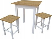 Dede Set - kuchyňský stůl 60 x 60 cm + 2x židle MINI - dub artisan / bílá