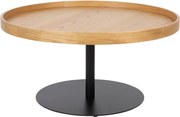 Kulatý konferenční stolek s deskou v dubovém dekoru v přírodní barvě ø 70 cm Yuri L – White Label