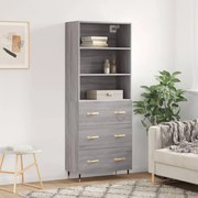 Skříň highboard šedá sonoma 69,5 x 34 x 180 cm kompozitní dřevo 3189363