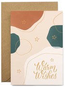 Vánoční přáníčko z recyklovaného papíru s obálkou Printintin Warm Wishes, formát A6