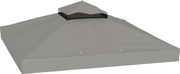 Outsunny náhradní střecha altánu 3 × 3 m — dvouvrstvá, voděodolná s PVC povlakem 600D Oxford (370 g/m²), UPF 30, odtokové otvory, šedá | Aosom