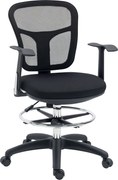Vinsetto Kancelářská židle, Ergonomická kreslící židle, počítačová židle s výškou 95-115 cm s opěrkami, židle k pracovnímu stolu s opěrkou nohou, otoč