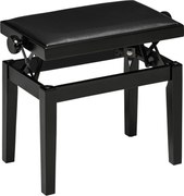 HOMCOM Klavírní stolička Výškově nastavitelná klavírní lavice s koženým polštářem, imitace kůže, gumovník, černá, 63 x 33 x 45-56 cm, ideální pro kla…