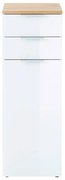 Bílá přírodní vysoká koupelnová skříňka v dekoru dubu 39x112 cm Pescara – Germania