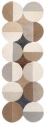 Šedobéžový ručně tkaný vlněný běhoun 80x230 cm Mia Ellipse – Flair Rugs