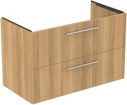 Ideal Standard i.Life B - Umyvadlová skříňka, 100x63x51 cm, 2 zásuvky, pravá, přírodní dub T5585NX
