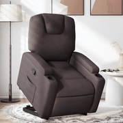 Zvedací polohovací křeslo tmavě hnědé textil 3204373