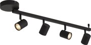 Moderní černé 4-světelné stropní bodové svítidlo GU10 50mm vč. podsvícení a 3-cestného vypínače - Back Up