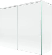 Mexen Rox, L posuvná 2-křídlová vanová zástěna 180 + 80 x 150 cm, 8mm čiré sklo, bílý profil, 8C9L-180-080-20-00