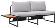 Zahradní sofa s polštářem Hnědá 200.5 x 70 x 85.5cm kov