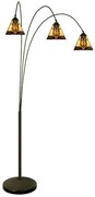 Stojací lampa Tiffany Solei béžová se 3 svítidly – 200 cm