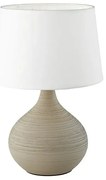 Bílo-hnědá stolní lampa z keramiky a tkaniny Reality Martin, výška 29 cm
