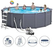 INTEX Graphite Gray Panel Pools Set Bazén 478 x124 cm s filtrací 26384NP