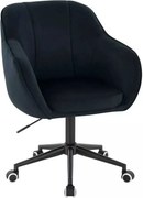 LuxuryForm DESIGN Otočná židle AVOLA VELUR na černé podstavě s kolečky - černá