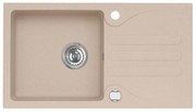 Alveus Galapagos - Granitový dřez 77x43 cm, s ovládáním odtoku, beige 1091213