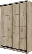 Skříň 2D Loft 1200x2400x600, 2 DTD Lines BL, Dub kraft šedý