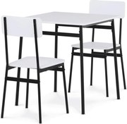 Jídelní set AUT-O2121 WT – stůl a 2 židle bílý