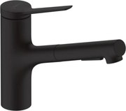 Hansgrohe Zesis M33, dřezová baterie 150, s výsuvnou sprškou, sBox lite, černá matná, 74803670