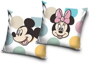 Dekorační povlak na polštář 40x40 Mickey a Minnie bílý barevný samet 12 Carbotex