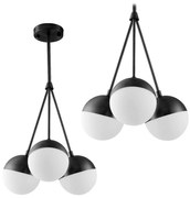 Toolight Kulové závěsné svítidlo z mléčného skla APP687-3CP Black