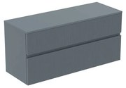 Ideal Standard Finesse - Umyvadlová skříňka, 120x44x56 cm, 2 zásuvky, Ribbed Matt ashblue E3421UQ