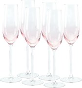 Sklenice na šampaňské, set 6 ks, 280 ml, růžová, CELESTE TYP 1