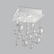 Metal Lux 254.340.01 Bolero, luxusní závěsné svítidlo, 18 kuliček čirého skla, 4x10W GU10, 40x40cm, délka závěsu: 70cm