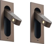 Sada 2 moderních nástěnných svítidel tmavě bronzová vč. LED a portu USB-C - Hilton