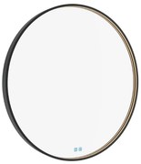 Nimco - Zrcadlo s LED osvětlením, průměr 90 cm, dotykový senzor, černá ZPC 31003RVX-90
