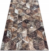 Koberec Patchwork 160x230 Romby hnědý imitace umělé kůže #MTT020