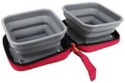 Zolux S.A.S. Miska skládací 2v1 BIVOUAK 2x700ml červená Zolux