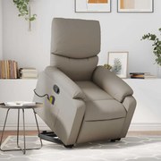 Zvedací masážní polohovací křeslo cappuccino umělá kůže 3204899