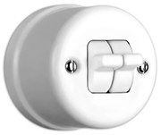Elhard Nástěnný keramický vypínač s páčkou č.5b, bílý KN1255W