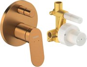 Duravit Wave - Baterie pod omítku, pro 2 spotřebiče, s tělesem, kartáčovaný bronz WA4210008004