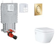 Grohe Uniset - Set předstěnové instalace, klozetu, sedátka SoftClose a tlačítka Arena Cosmopolitan S, Cool Sunrise SANI15BB4115
