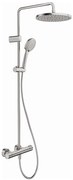 Duravit Sprchy - Sprchový set s termostatem, průměr 25 cm, 3 proudy, kartáčovaný nerez TH4282008070