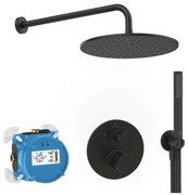 Ideal Standard CeraTherm - Sprchový set s termostatem pod omítku, s tělesem, průměr 30 cm, matná černá A7573XG