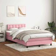 Box spring postel s matrací růžová 120x220 cm samet 3316640