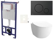 Cenově zvýhodněný závěsný WC set SAT do lehkých stěn / předstěnová montáž+ WC VitrA Sento SIKOSSSEN68K