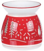 Autronic Aromalampa porcelánová s vánočním motivem, červená