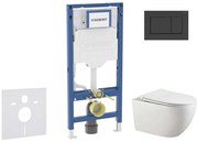 Geberit Duofix - Set předstěnové instalace, klozetu Gaia a sedátka softclose, tlačítko Sigma20, matná černá/černá SANI11CA5106B