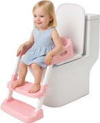Dětské schůdky 03 s nástavcem na WC růžové