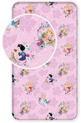 Růžové napínací bavlněné dětské prostěradlo 90x200 cm The Pincesses "Pink" – Jerry Fabrics