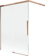 Mexen Rox, 2-křídlová posuvná vanová zástěna 120 x 150 cm, 8mm čiré sklo, růžové zlato profil, 8C9-120-003-60-00