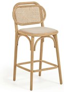 Barová židle z dubového dřeva v přírodní barvě (výška sedáku 65 cm) Doriane – Kave Home