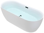 BPS-koupelny Volně stojící akrylátová vana HYD-CES518C 170x75 bílá, odtokový komplet černý
