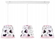 Dětské závěsné svítidlo Minnie, 3x textilní stínítko se vzorem, s
